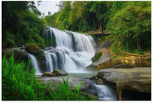 Beautiful Waterfall Green Forest Shoot by Slow to Make Water Look ...