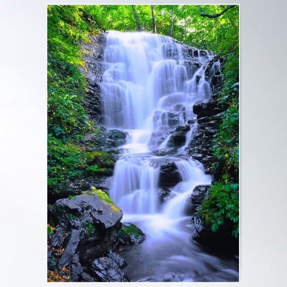 Beautiful Waterfall In The Forest Nature Poster Wall Art, Poster Home ...
