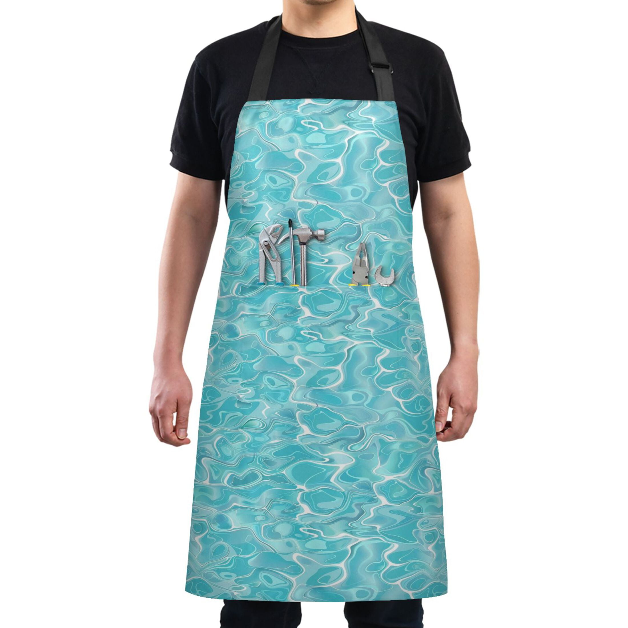 Beautiful Wave Kitchen Apron with 2 Pockets Adjustable waterproof ...