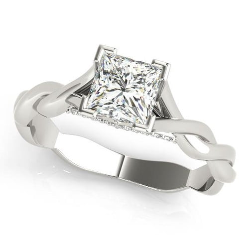 Beautiful Wedding Ring, Twisted Shink Engagement Ring, 1.3 Ct Princess ...