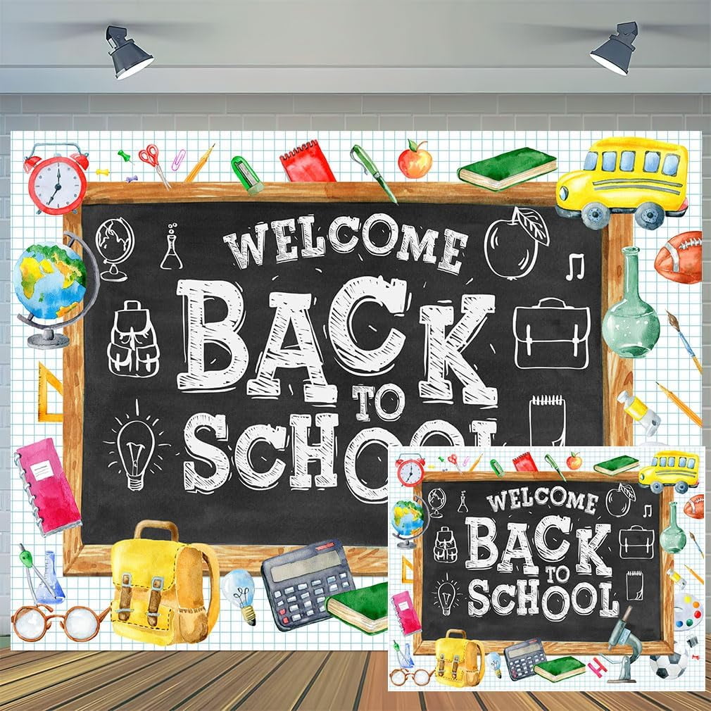 Beautiful Welcome Back to School Backdrop Colorful First Day of School ...