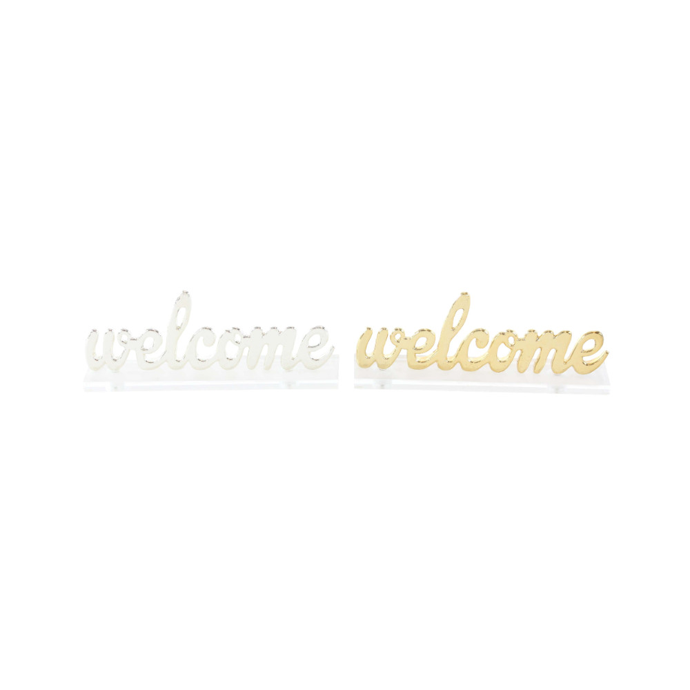 Beautiful Welcome Sign In Silver And Gold, 2 Assortment - Walmart.com