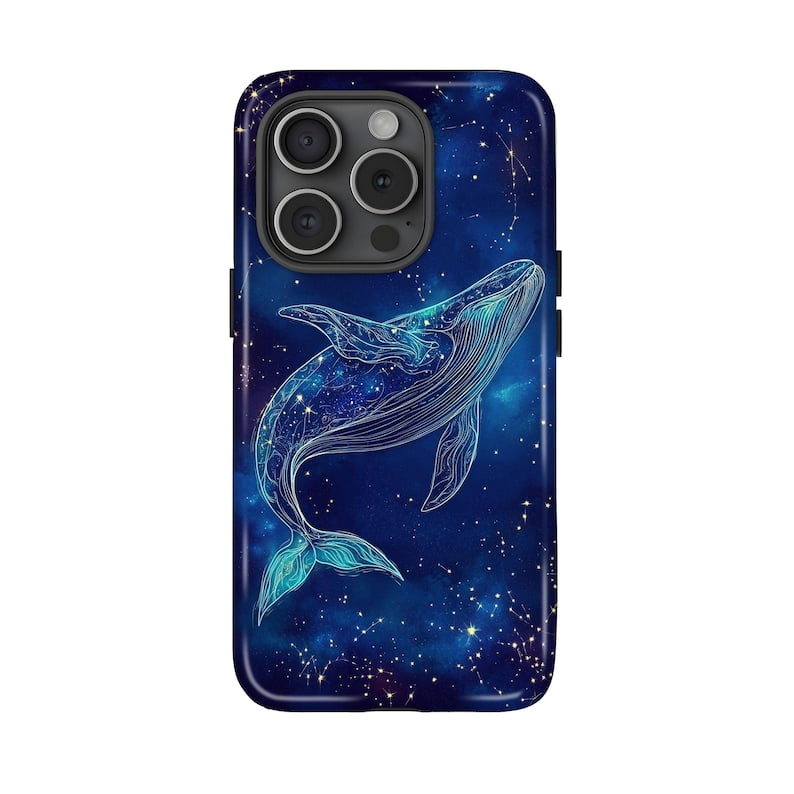 Beautiful Whale Nautical Phone Case, Blue Night Sky Constellation, 17 ...