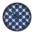 Beautiful White Flowers Pattern Wall Clock 12 Inch Voice Activated ...