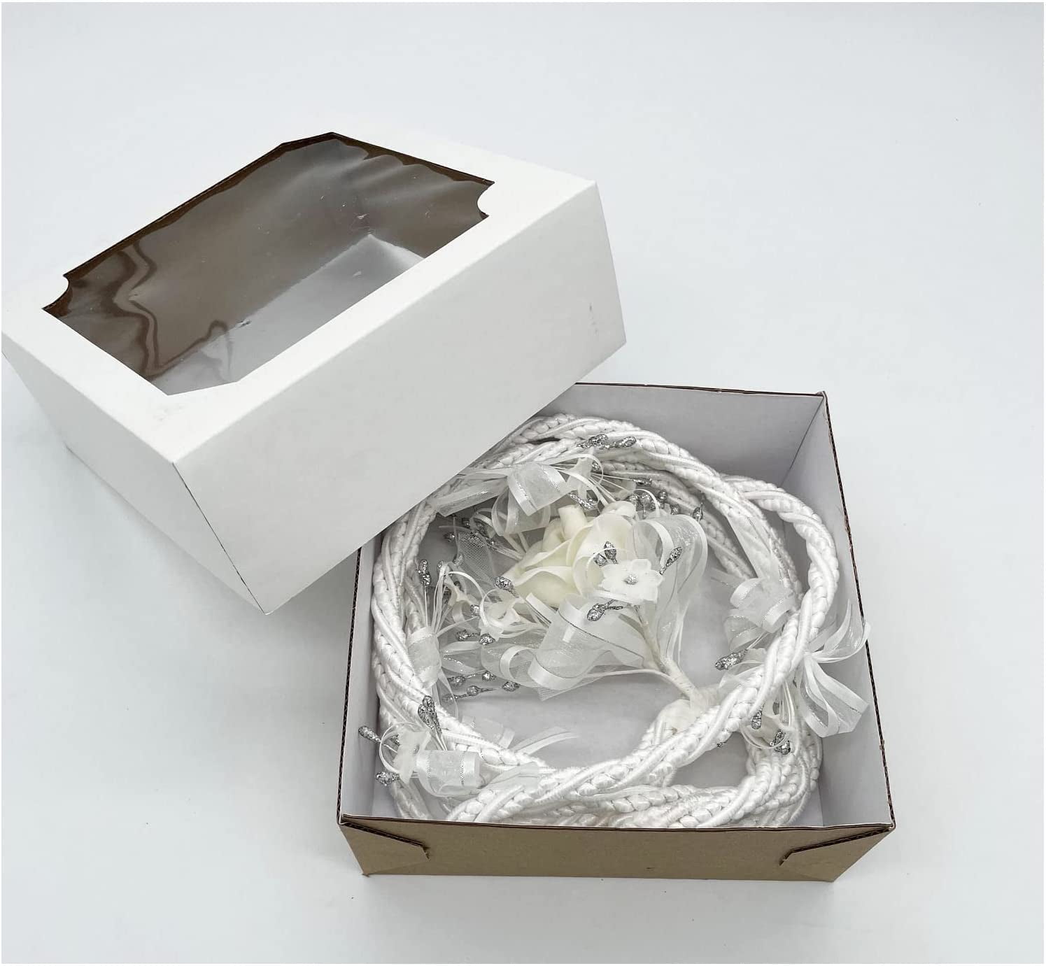 Beautiful White Intertwine Silver Embellishment Accent Rope Migajon ...