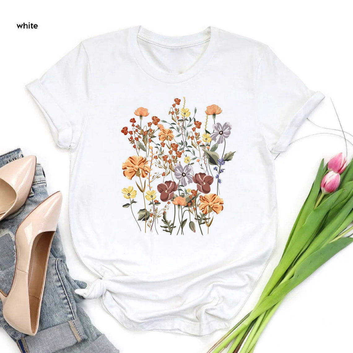 Beautiful Wildflowers Shirt,Ladies Flower Shirt,Botanical Shirt ...
