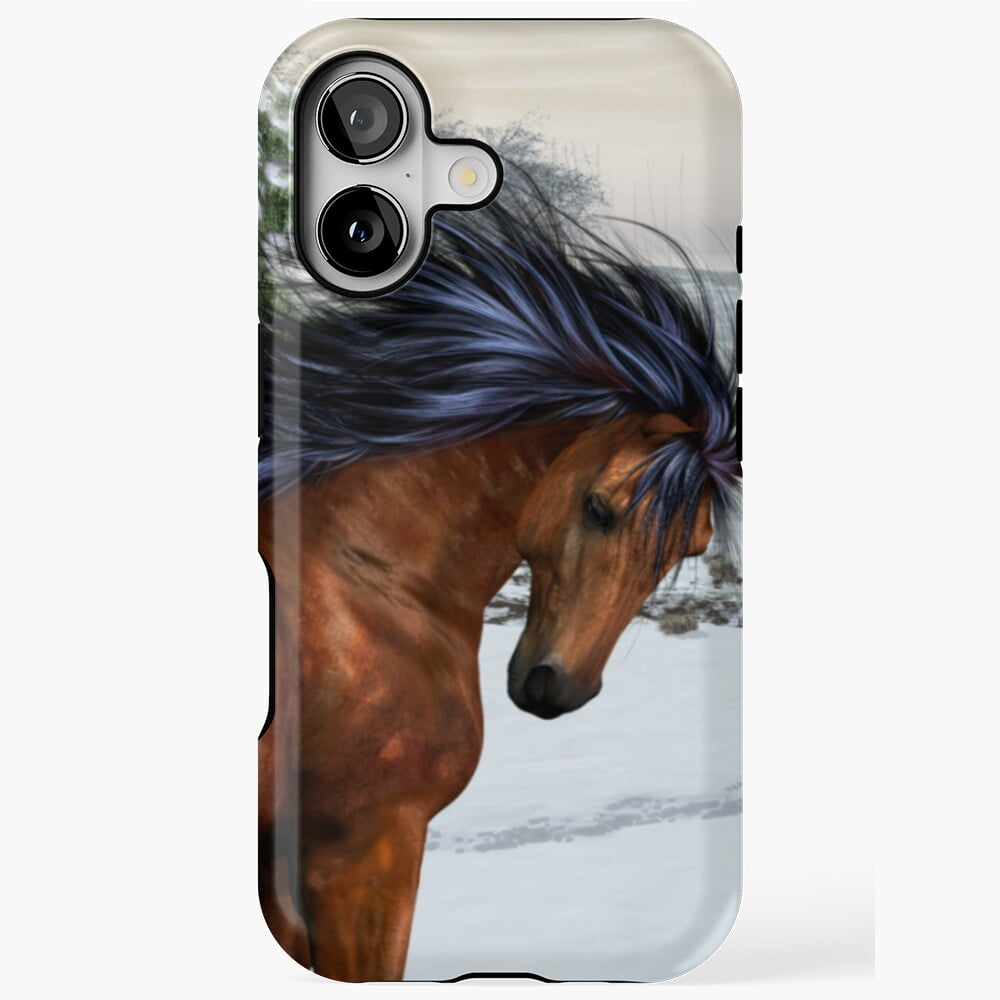 Beautiful Winter Horse in Snow Phone Case 17 16 15 14 13 12 11 Pro Max ...