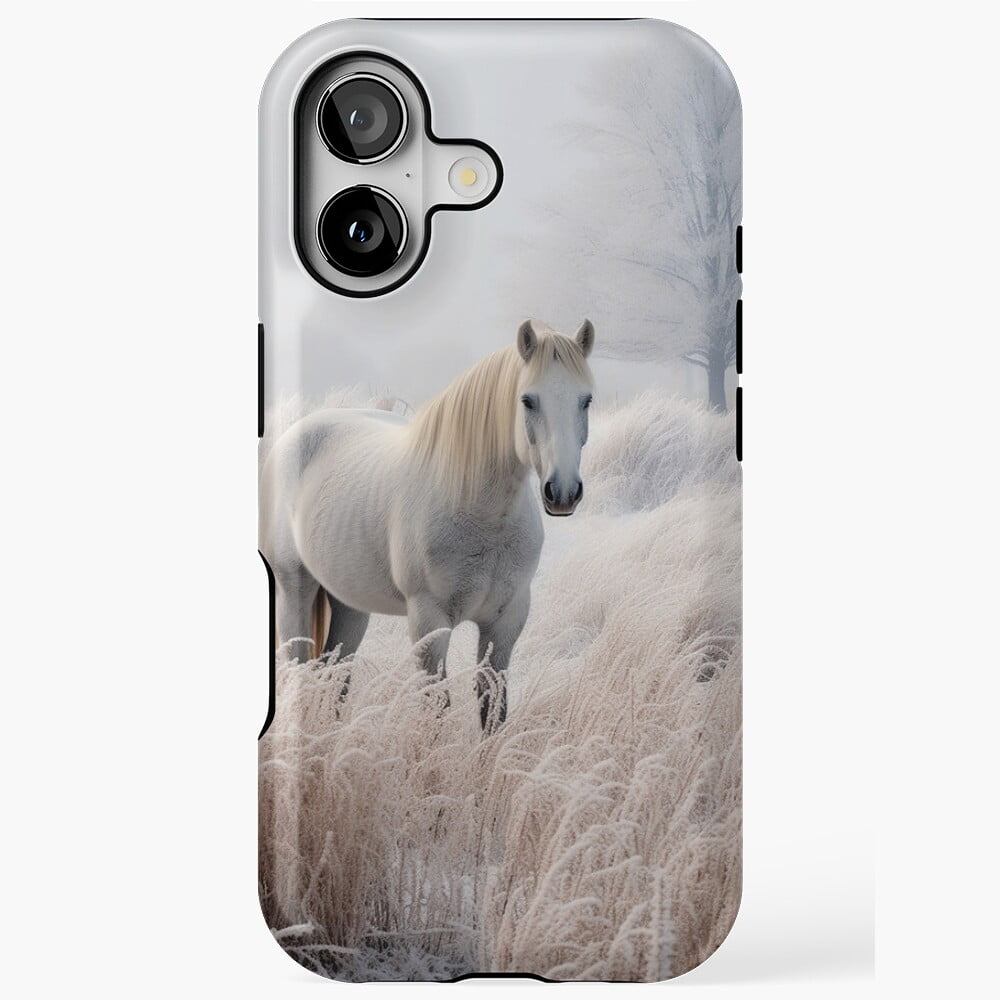 Beautiful Winter White Horse Scenic Phone Case 17 16 15 14 13 12 11 Pro ...