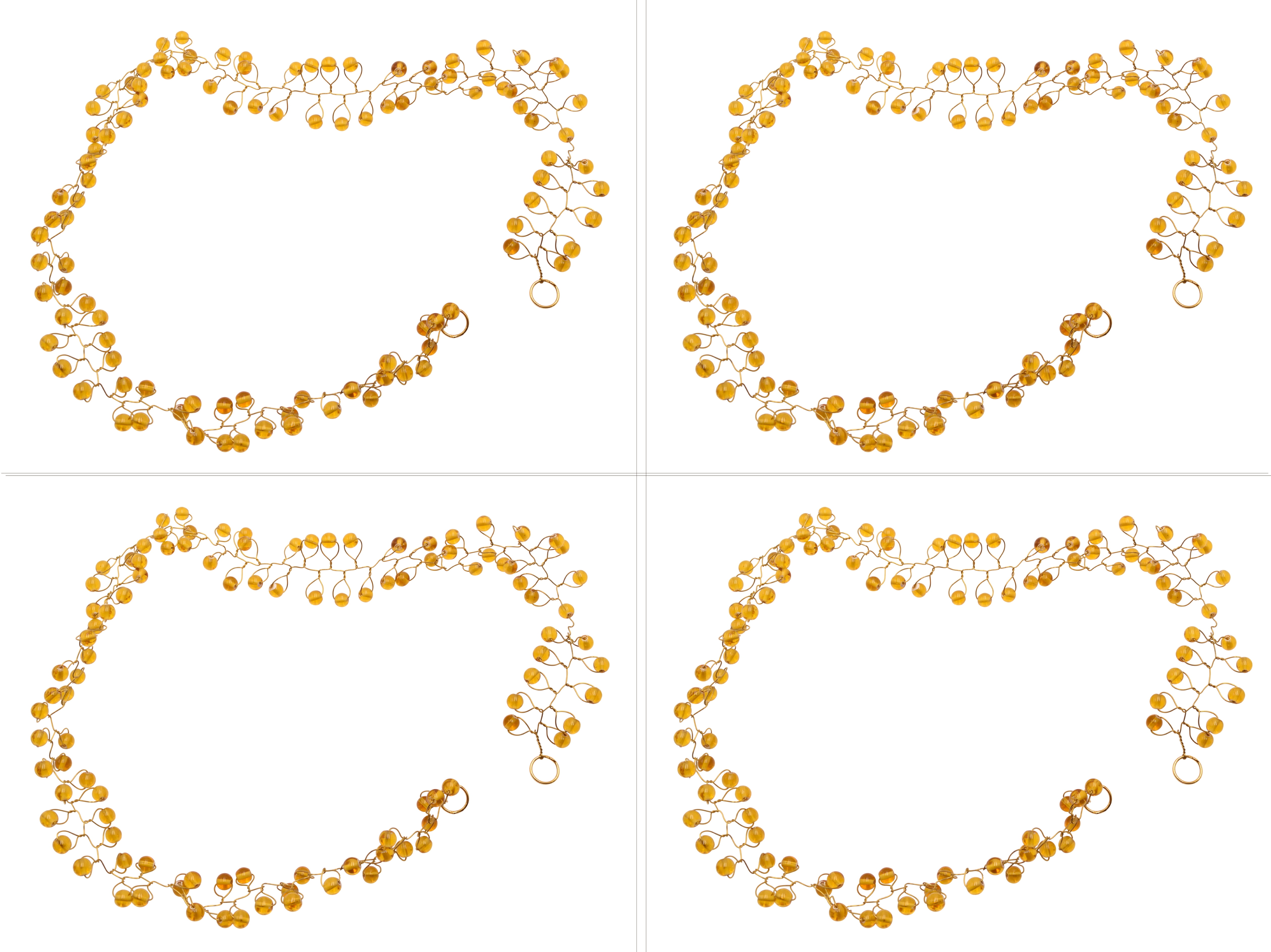 Beautiful Wire Beaded Cluster Deisgn with Small Metal Loop End Tieback ...