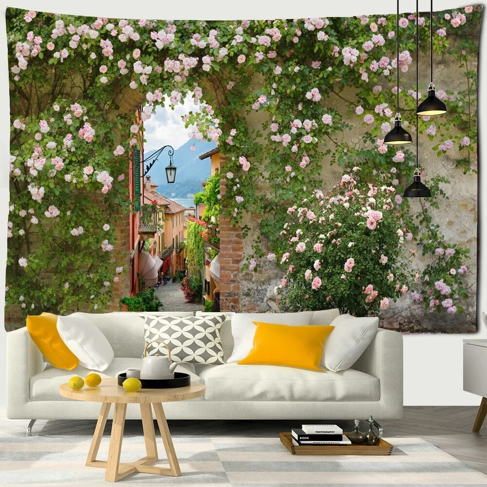 Beautiful Wisteria Flower Scery Print Large Wall Tapestry Hippie Wall ...