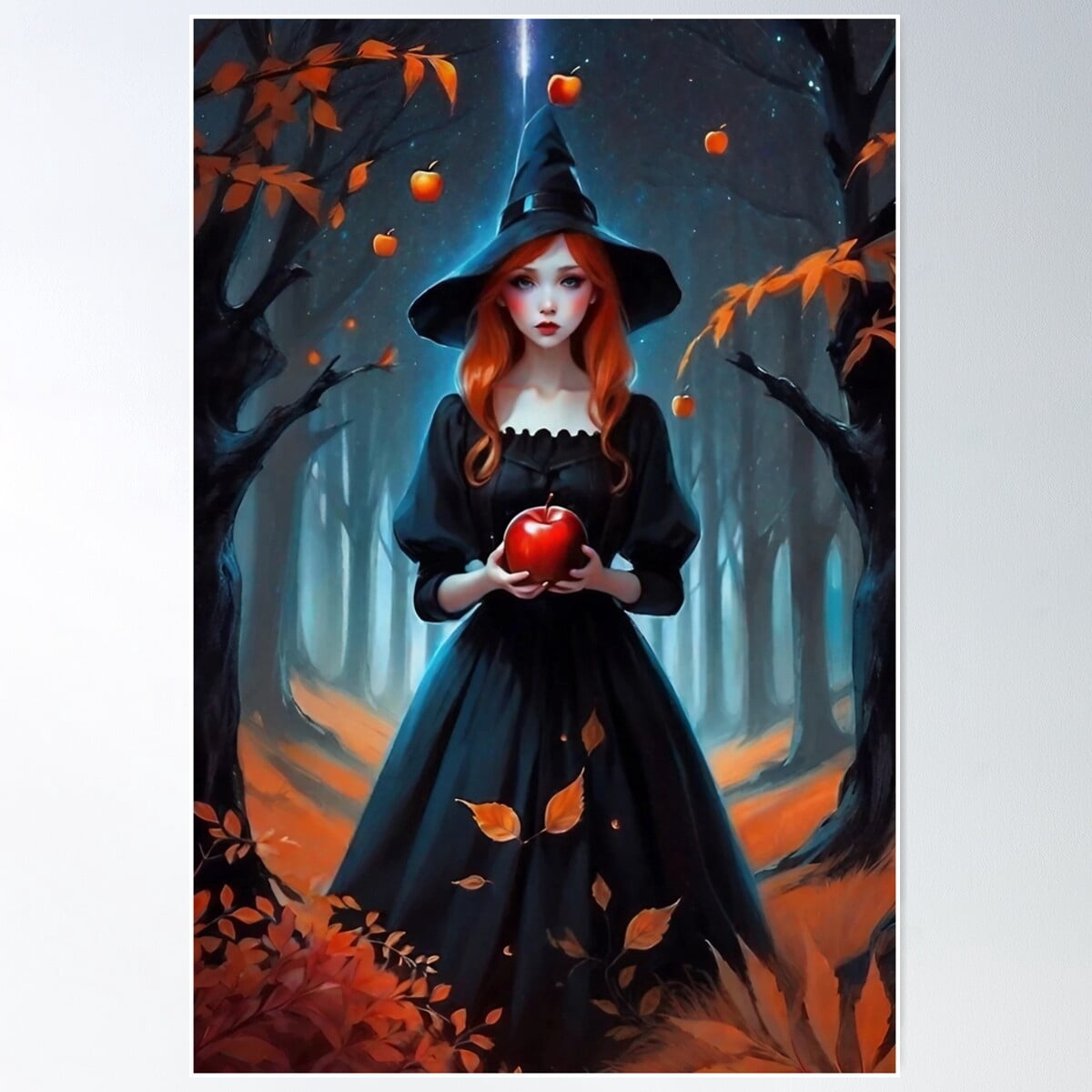 Beautiful Witch In The Forest Poster Wall Art Modern Wall Decor For ...