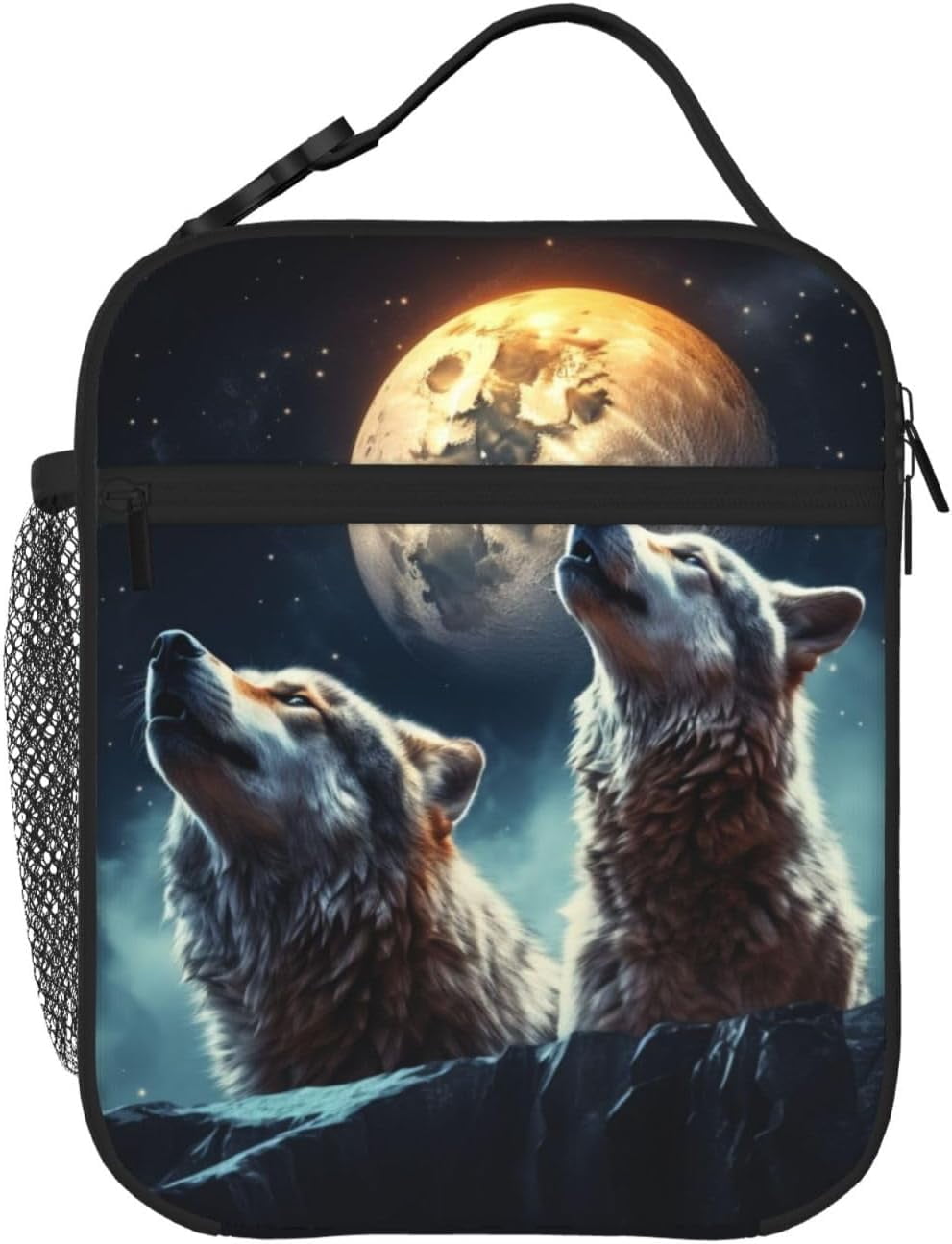 Beautiful Wolf Moon Star Insulated Lunch Box With Detachable Handle ...