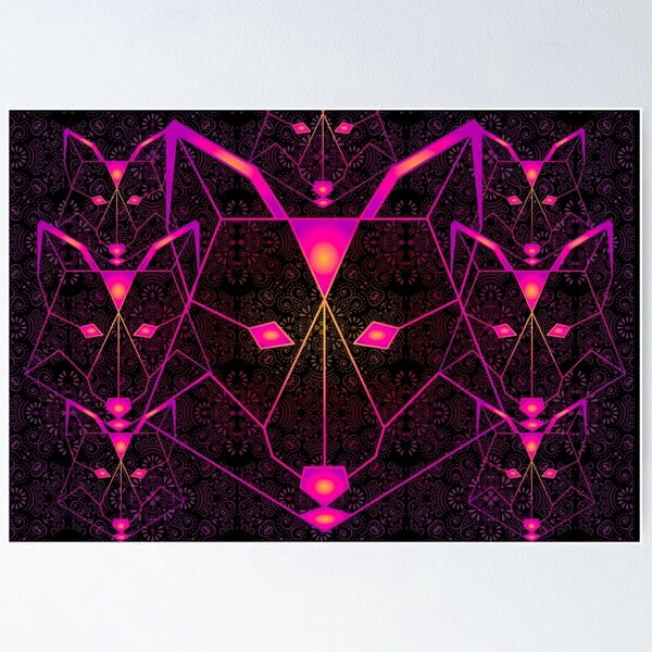 Beautiful Wolves Line Art Pattern. Animals Line Art Geometric Poster ...