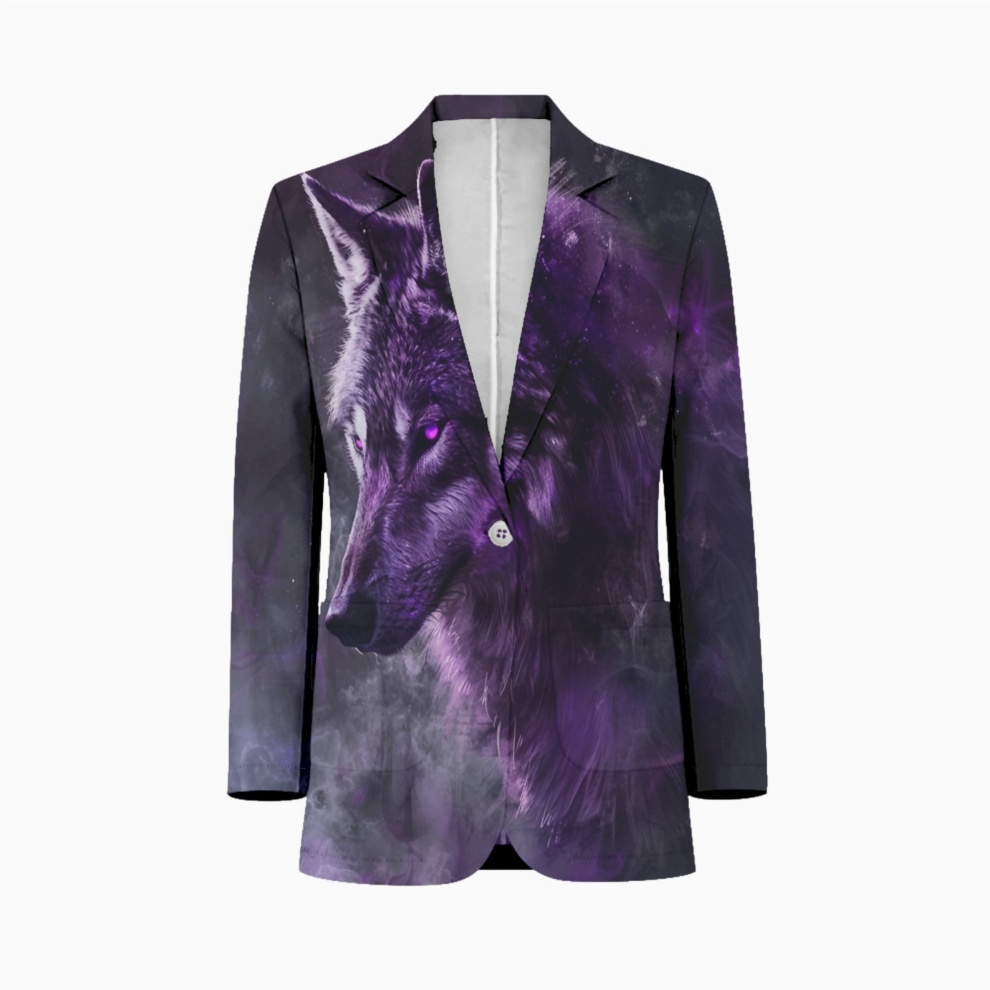 Beautiful Wolves Purple Men's Suit Blazer Casual Party Wear Slim Fit ...