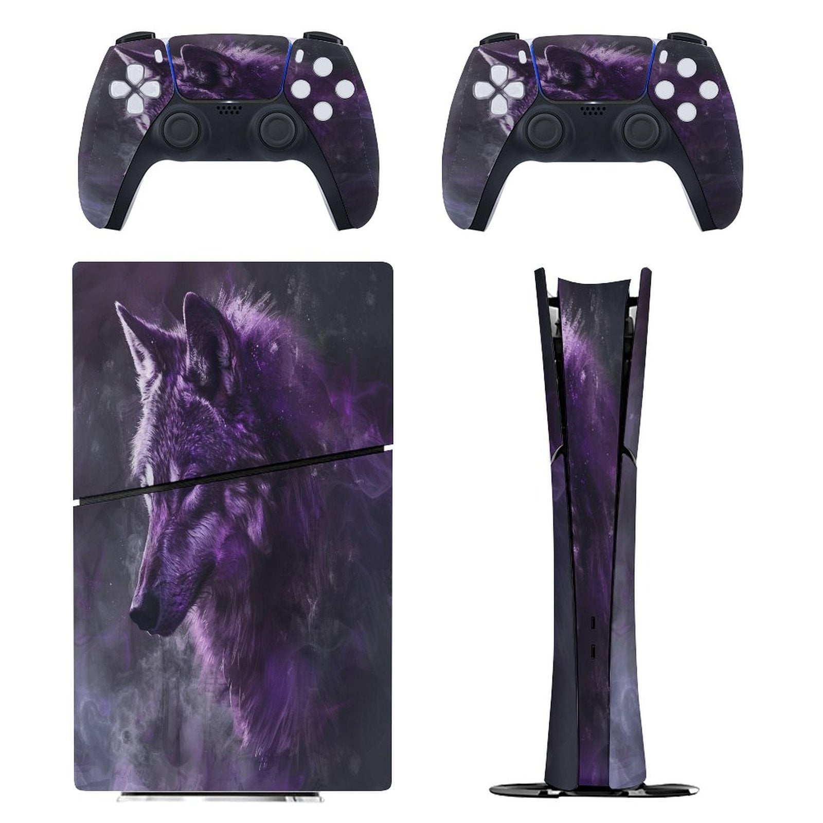 Beautiful Wolves Purple PS5/PS5 Pro/PS5 Slim Digital Disc Skin Sticker ...
