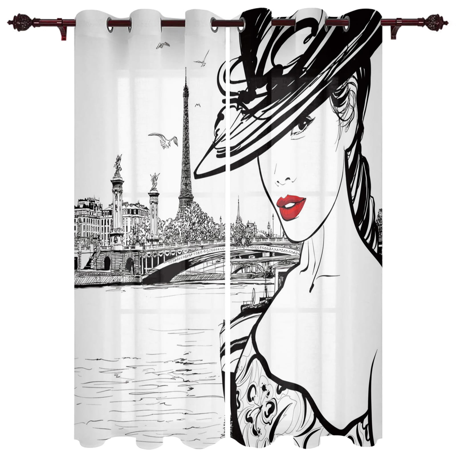 Beautiful Woman Luxury Curtains Living Room Bedroom Window Curtain ...
