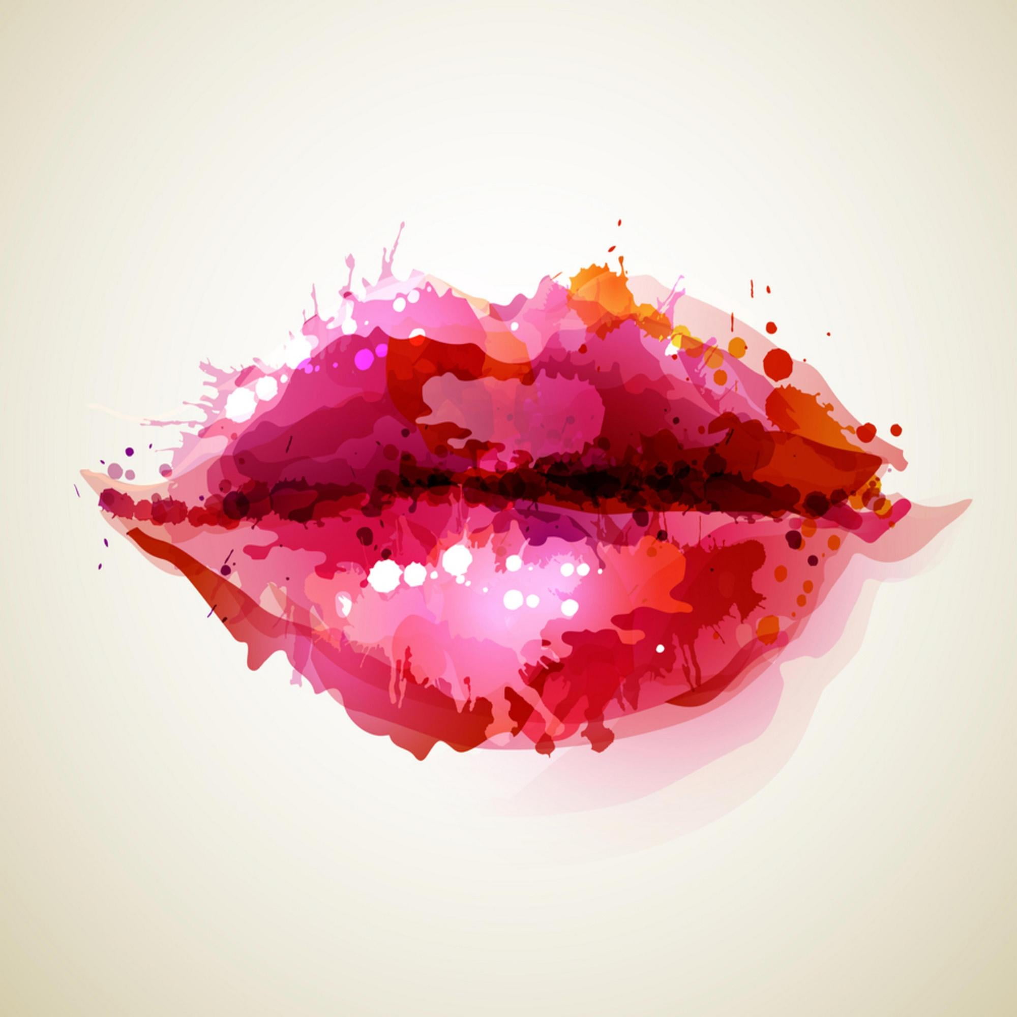 Beautiful Woman's Lips Formed By Abstract Blots Art Print by artant, 30 ...