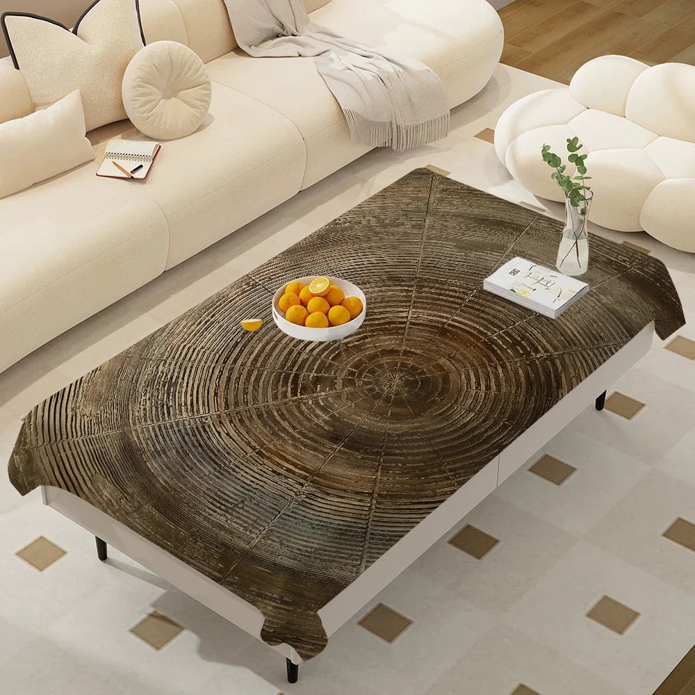 Beautiful Wood Rectangular Tablecloths Washable Wedding Party Kitchen ...