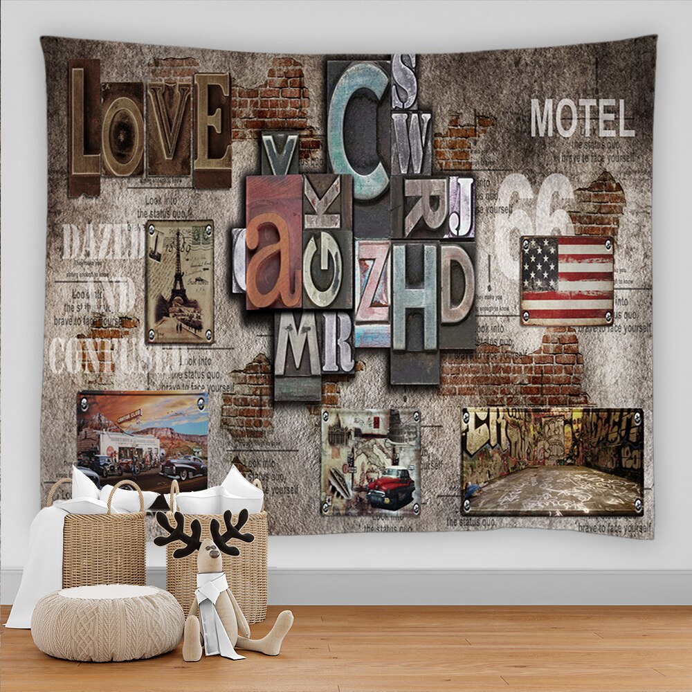 Beautiful Wood Tapestry Wall Hanging Music Cowboy Polyester Fabric Dorm ...