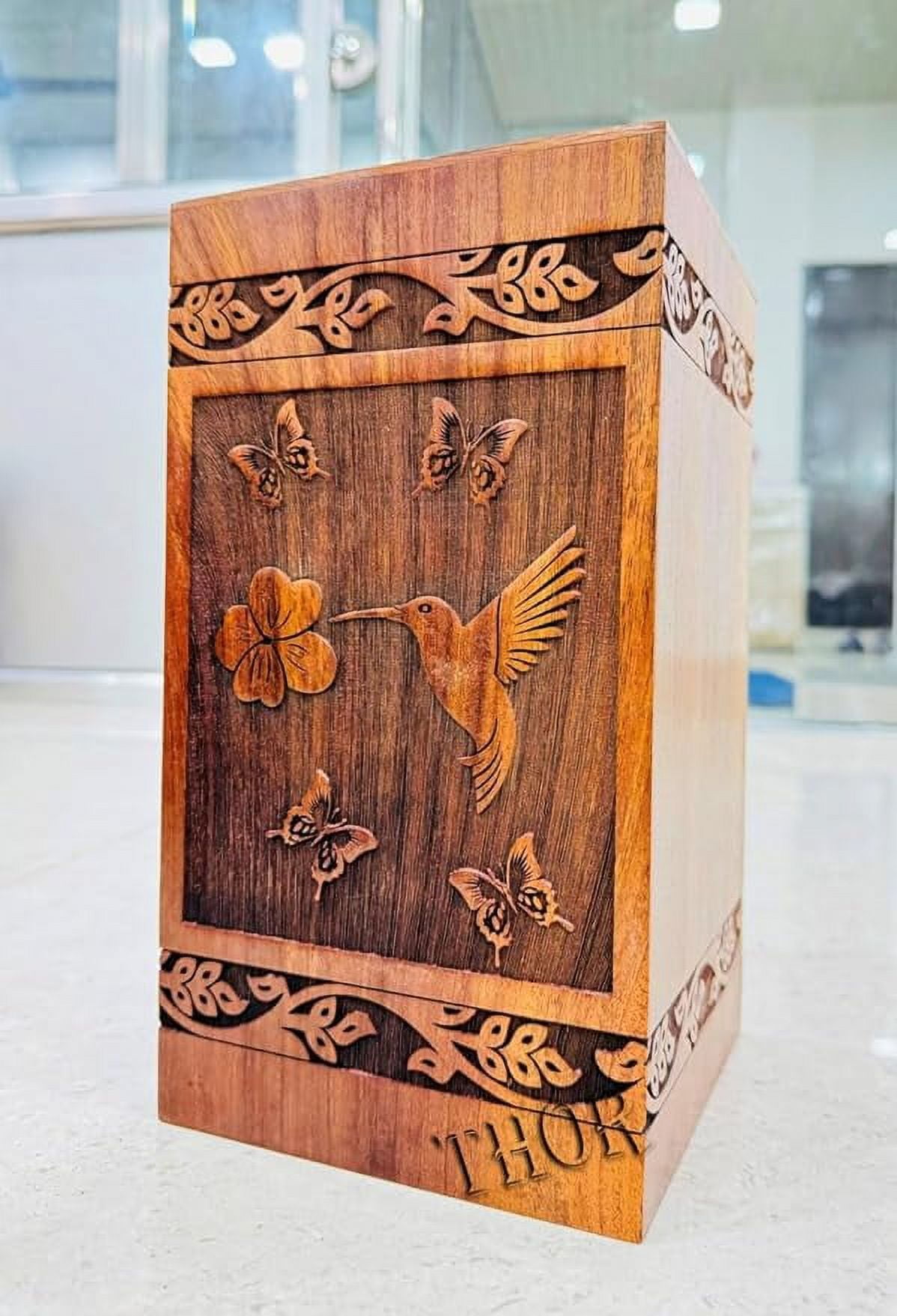 Beautiful Wooden Cremation Urn for Human Ashes Adult Custom Rosewood ...
