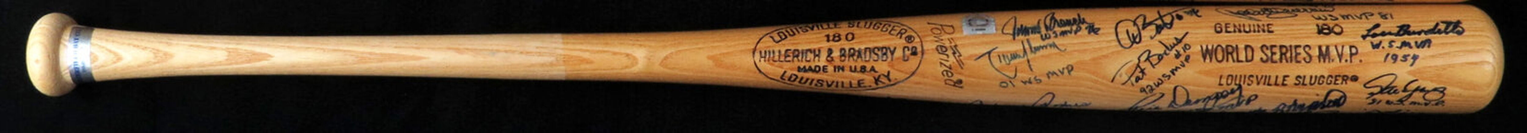 Beautiful World Series MVPs Multi Signed Bat 17 Sigs Mariano Rivera ...
