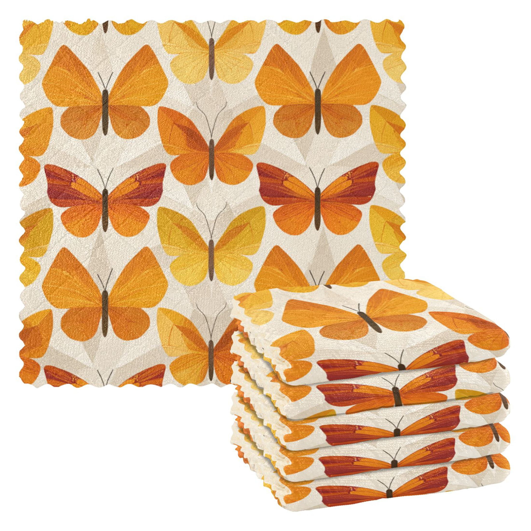 Beautiful Yellow Butterflies Dish Cloths Dish Towels Cleaning Cloths ...