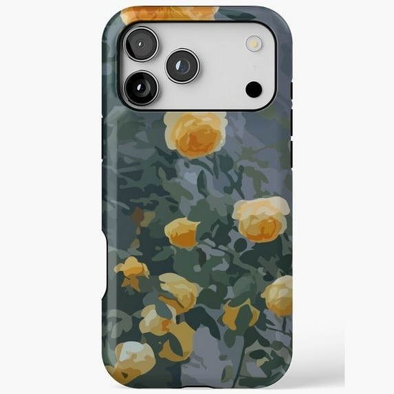 Beautiful Yellow Rose Hand Drawn Illustration iPhone 11 through 17 Pro ...