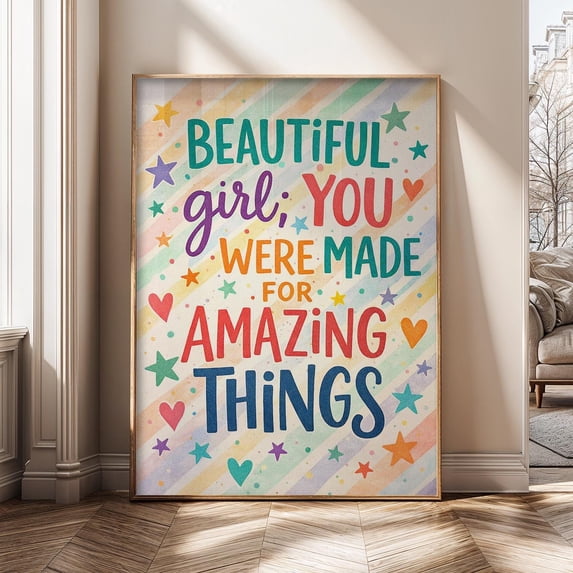 Beautiful You Were Made For Amazing Things Quote Inspirational Room ...