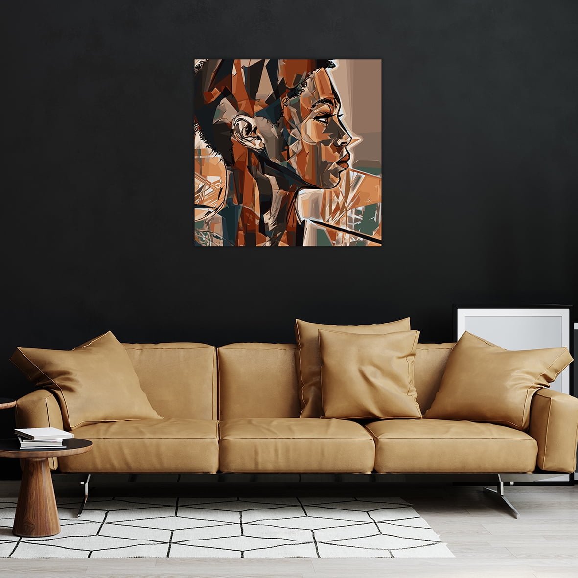 Beautiful african american model colorful wall art background 28x28in ...
