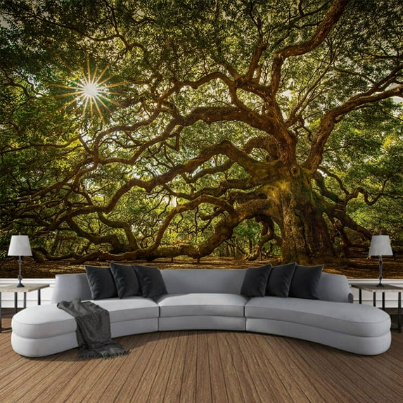 Beautiful ancient tree tapestry jungle landscape wall hanging cloth ...