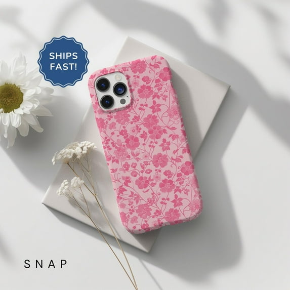 Beautiful and Elegant Pink Chinoiserie Floral Clear MagSafe Phone Case ...