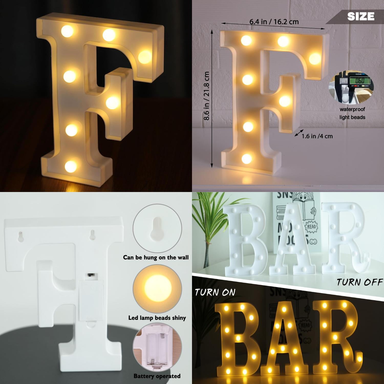 Beautiful battery powered LED marquee light up letters for party ...