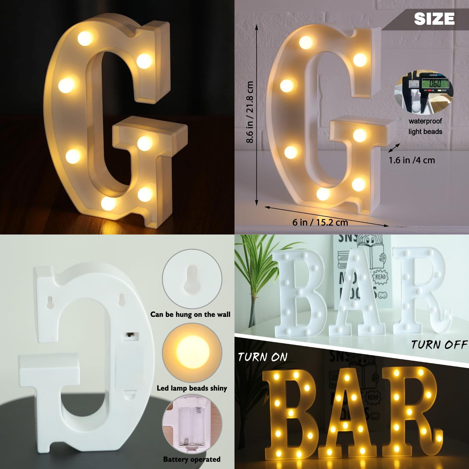Beautiful battery powered LED marquee light up letters for party ...