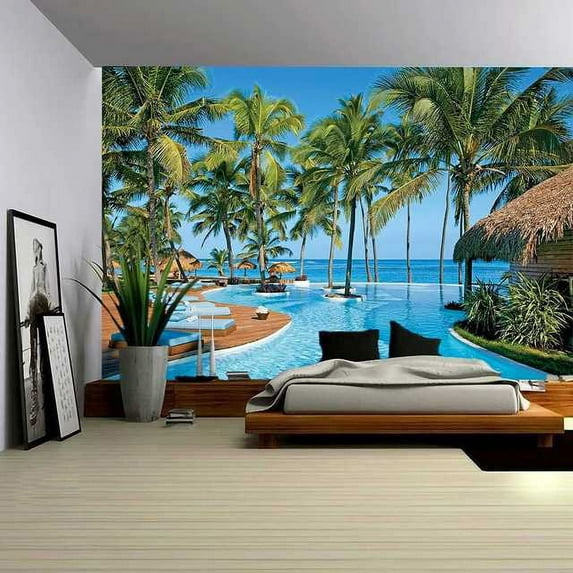 Beautiful beach scenery tapestry wall decoration art home living room ...