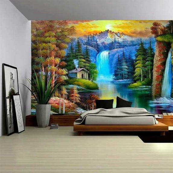 Beautiful beach scenery tapestry wall decoration art home living room ...