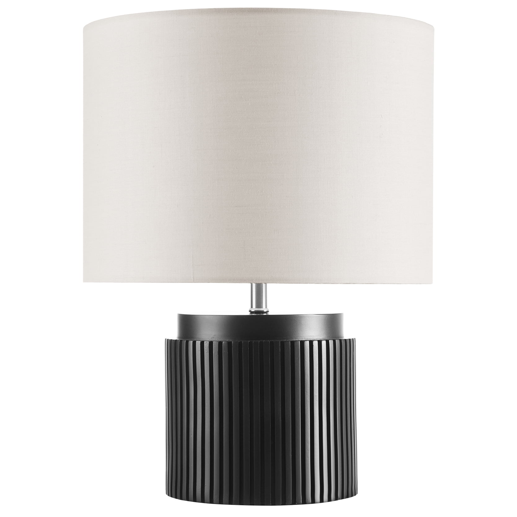 Beautiful by Drew Barrymore 14" Black Faux Ribbed Wood Table Lamps ...