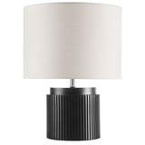 Beautiful by Drew Barrymore 14" Black Faux Ribbed Wood Table Lamps ...