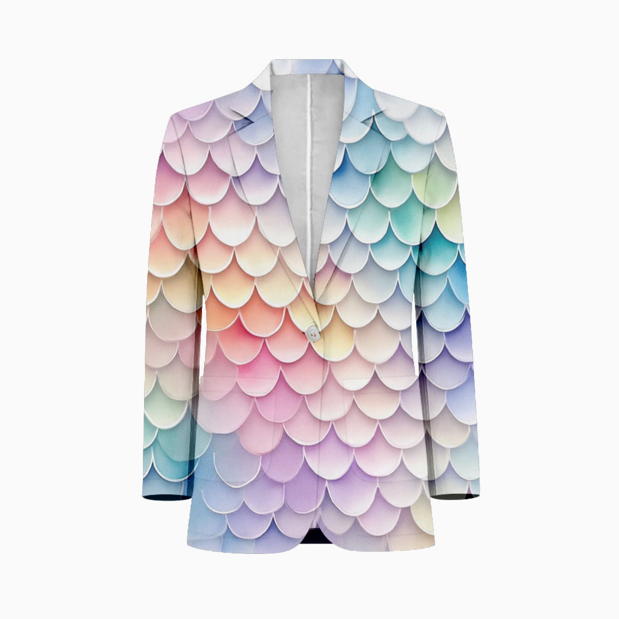 Beautiful colorful mermaid scales Mens Suits Shawl Collar Slim Fit Suit ...