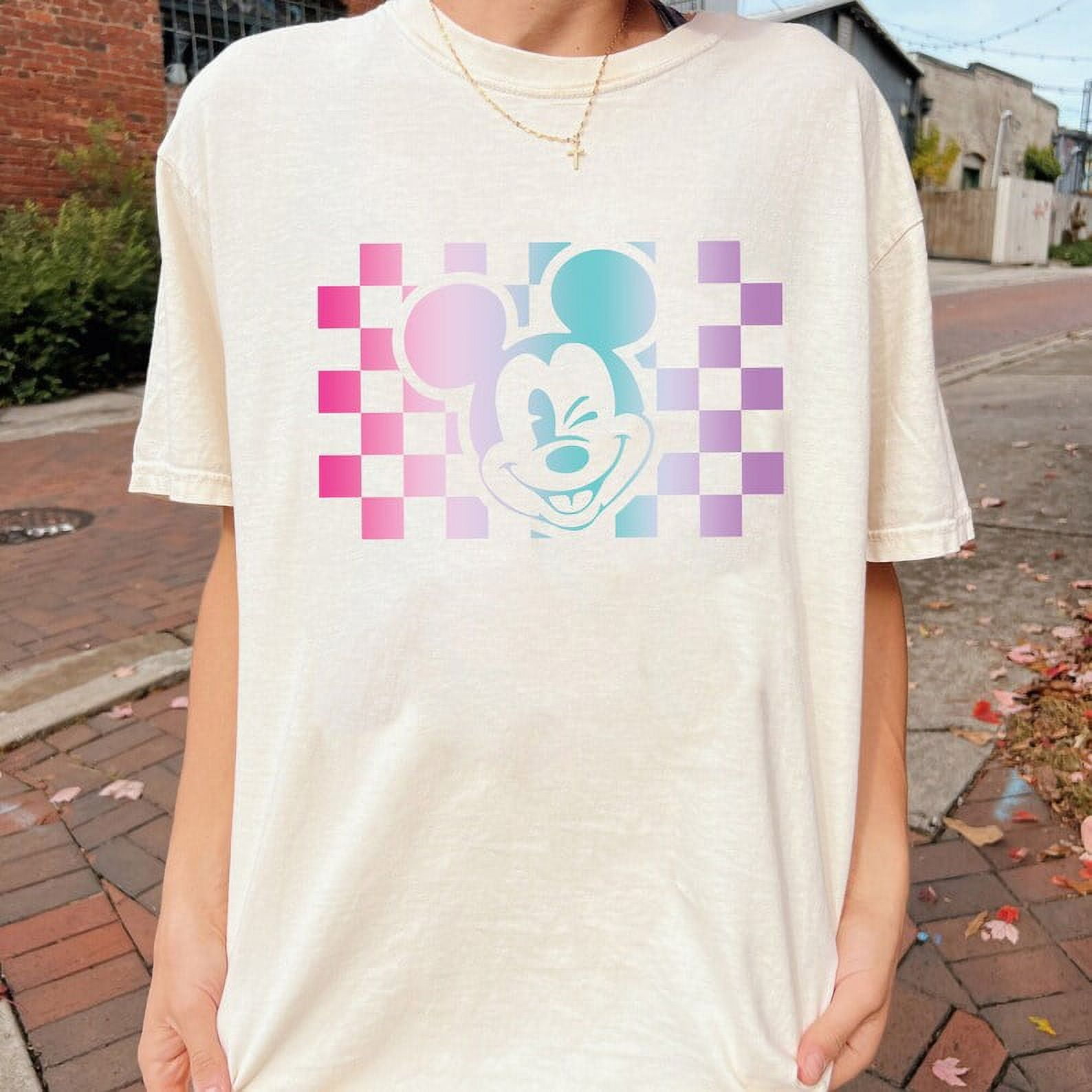 Beautiful comfort colors model, Mickey Checkered Shirt, Disney Mickey ...