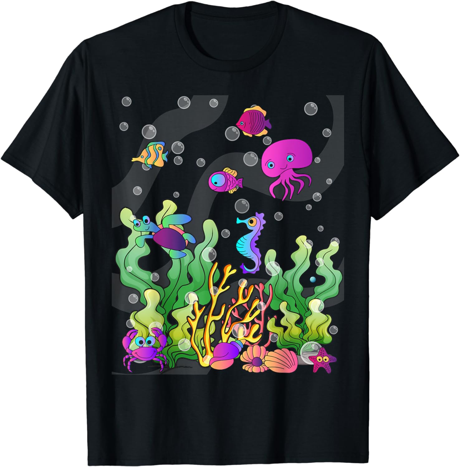Beautiful coral reefs and fish in the sea, Underwater Scene T-Shirt ...