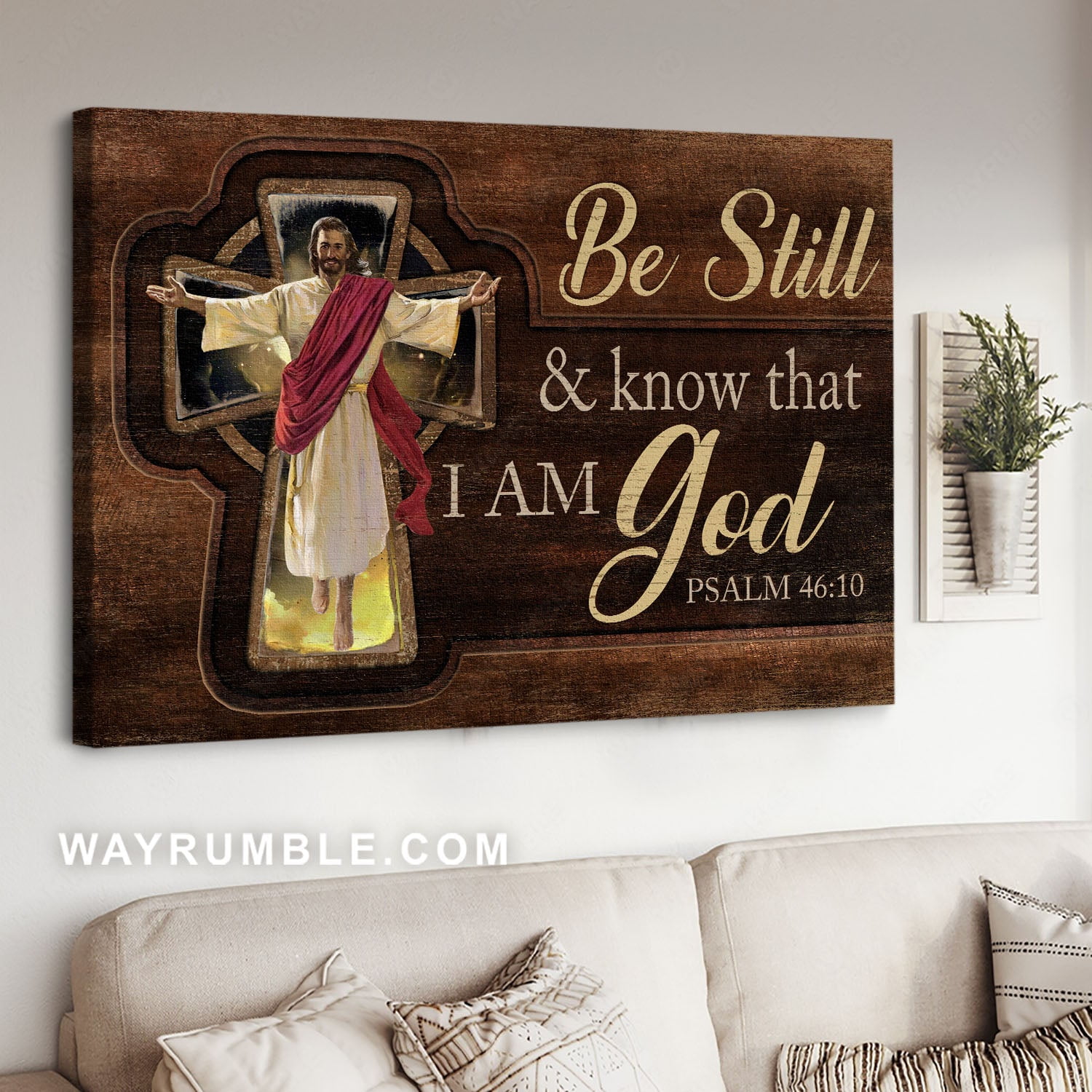 Beautiful cross, Jesus painting, Motivational quote, Be still & know ...