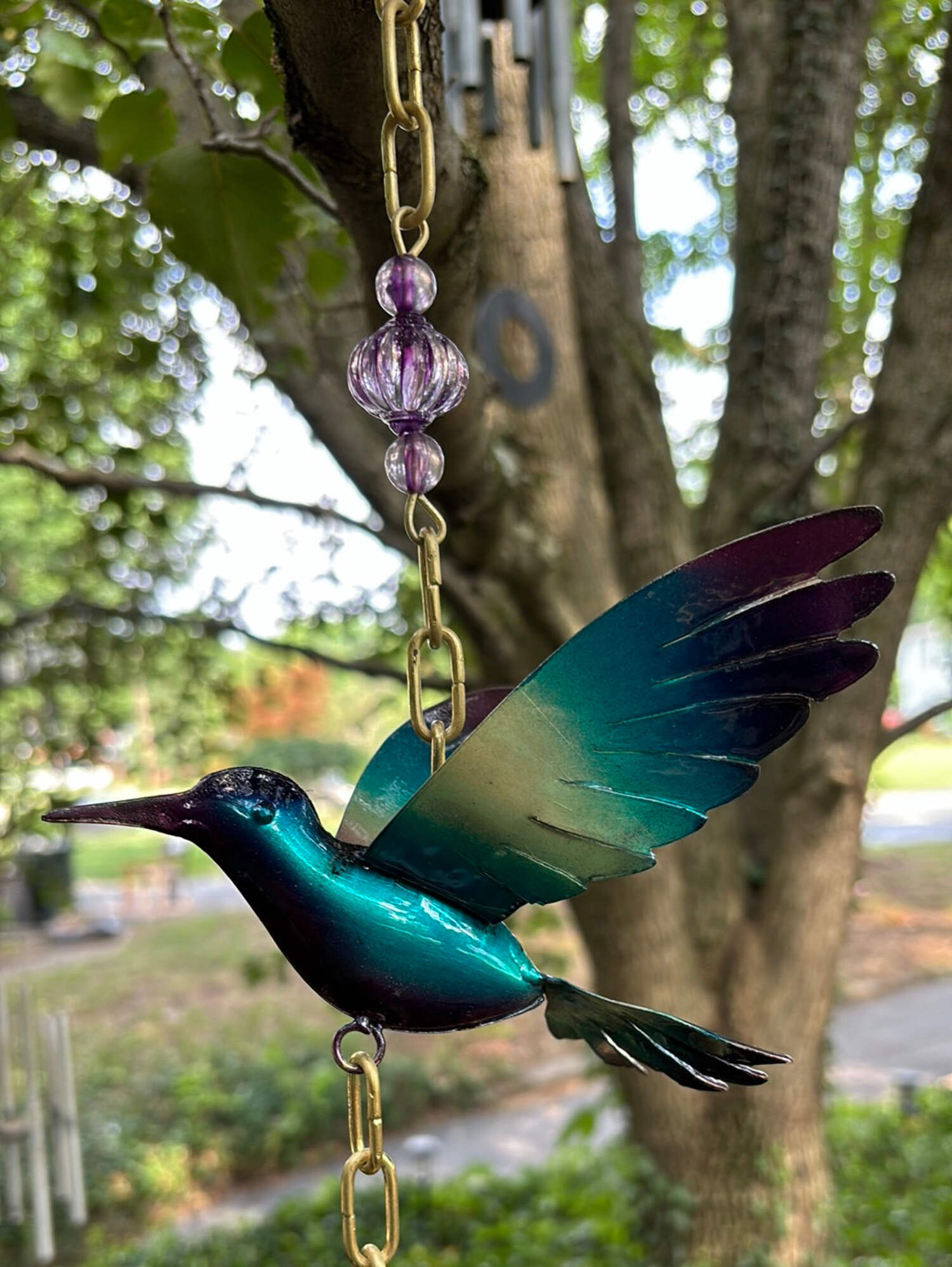 Beautiful handcrafted Metal Garden Bell Hummingbird - Walmart.com