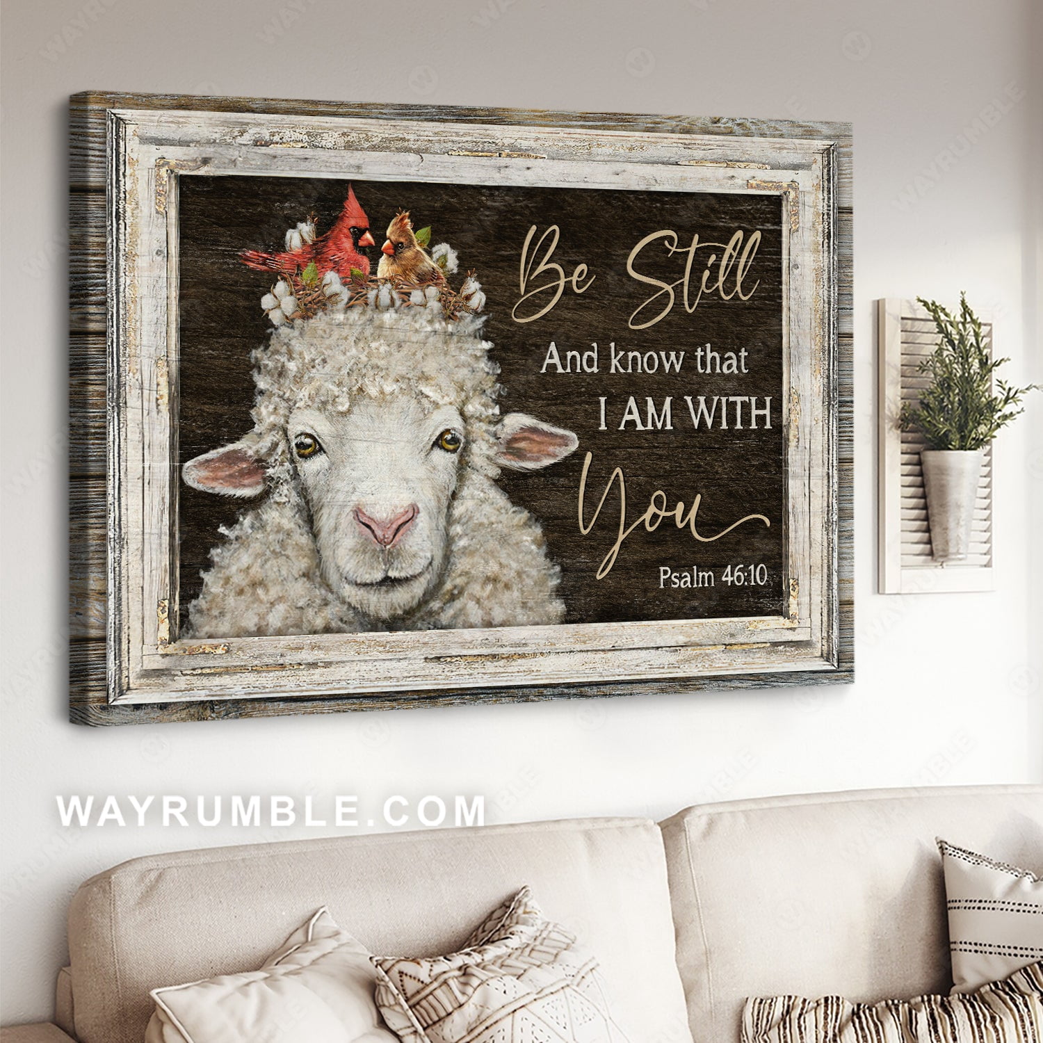 Beautiful lamb drawing, Cardinal couple, Be still and know that I am ...