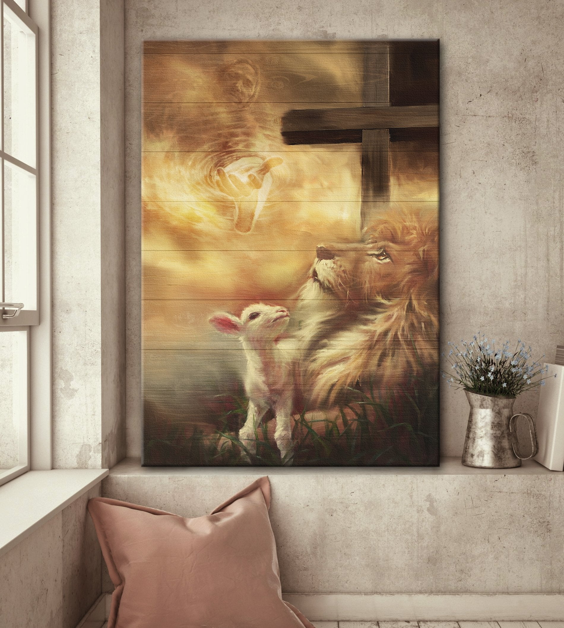 Beautiful lion and lamb, Lion of Judah, Lamb of God - Jesus Portrait ...