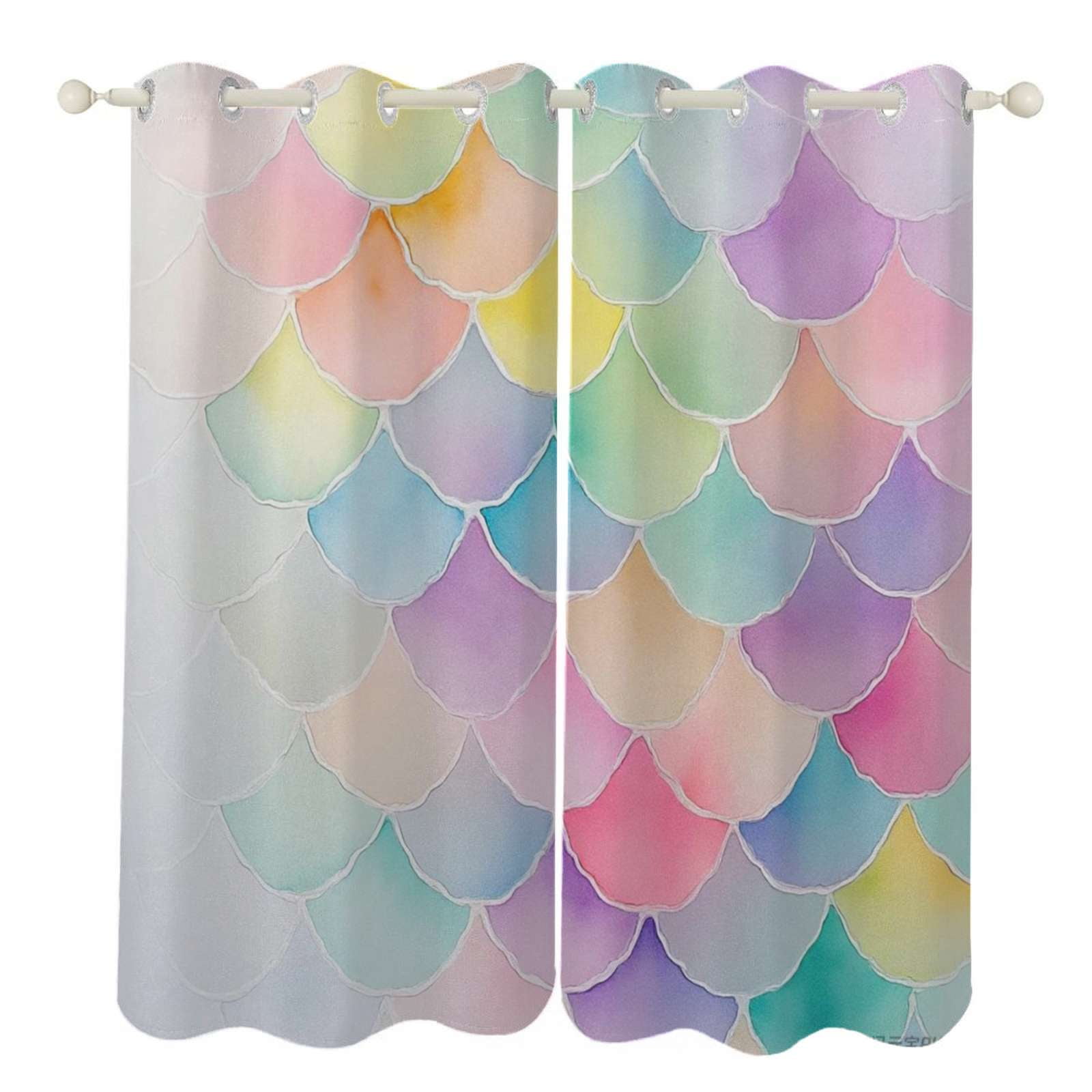 Beautiful mermaid scales Sunshade Curtains Home Bedroom Living Room ...