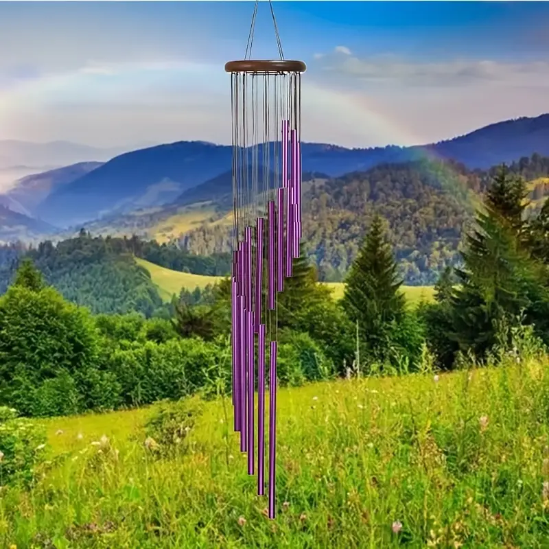 Beautiful purple wind chime for outdoor garden decoration - 18 aluminum ...