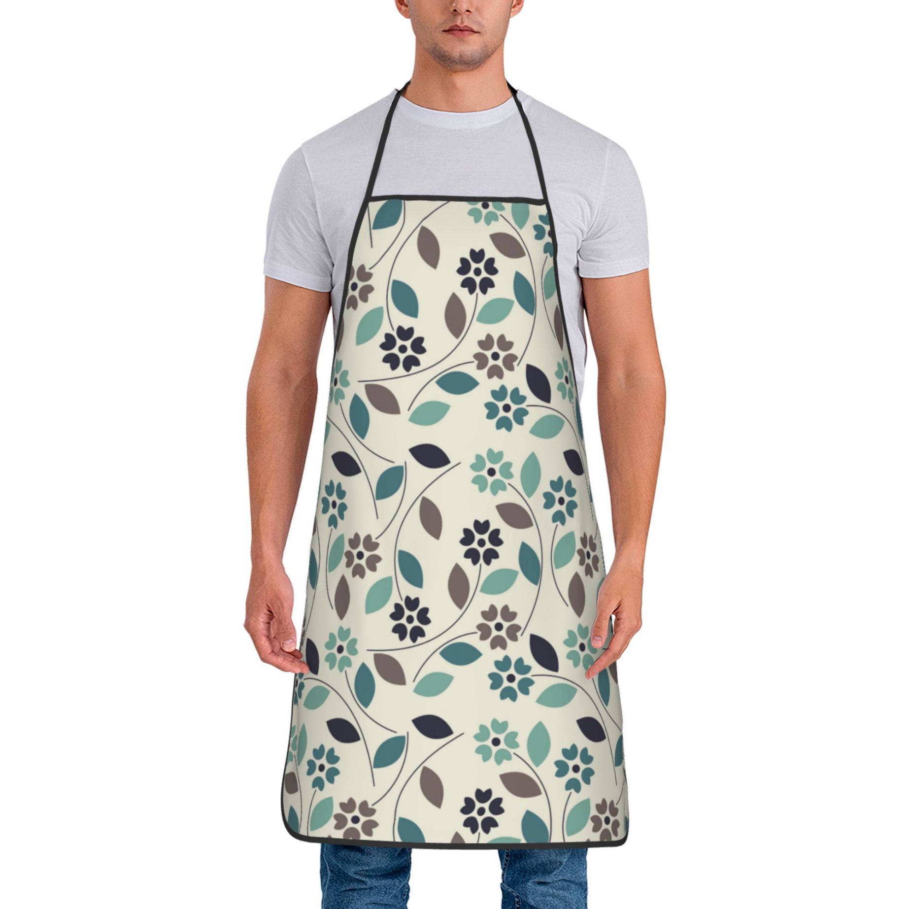 Beautiful seamless pattern with colorful flowers and leaves (2) Aprons ...