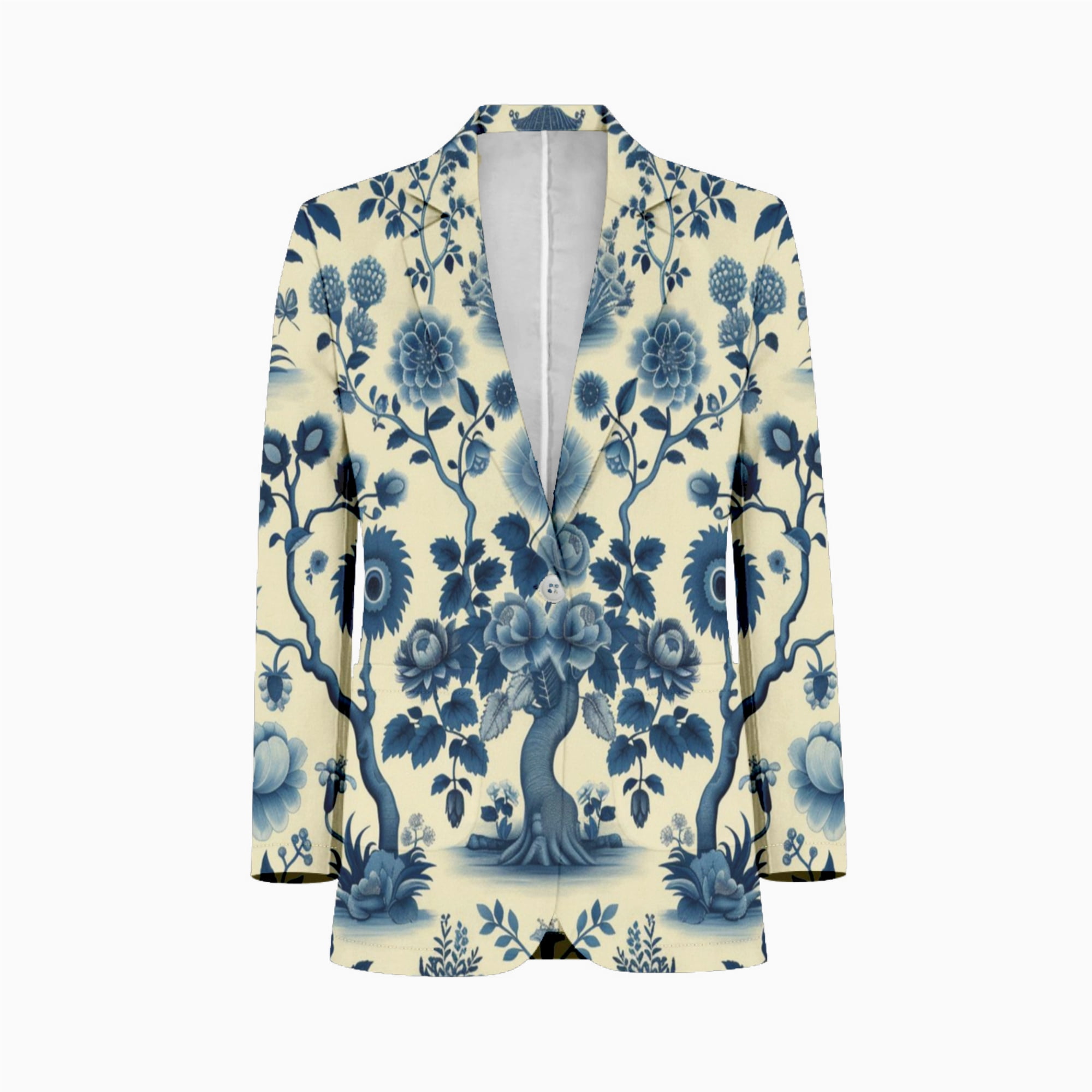 Beautiful vintage blue Chinoiserie Toile Men's Suit Blazer Casual Party ...