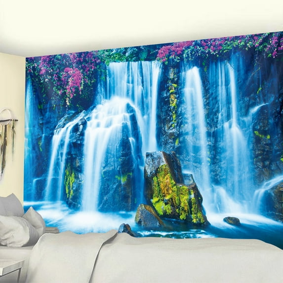 Beautiful waterfall forest home art tapestry Hippie Bohemian decoration ...
