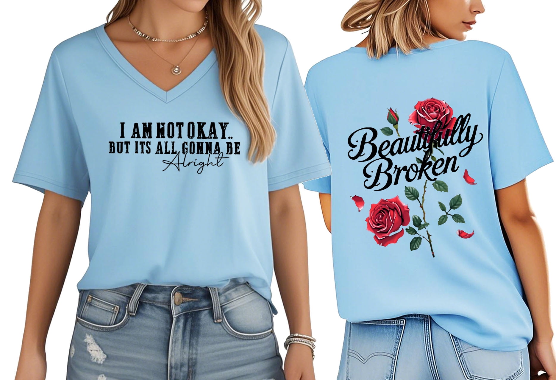 Beautifully Broken Shirt Beautifully Broken Tshirt I Am Not Ok T-Shirt ...